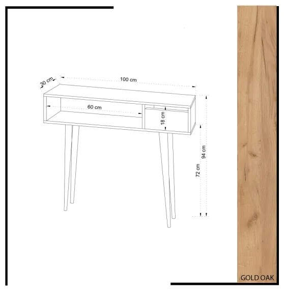 Konzolový stolek KIOGI 94x100 cm bílá/béžová