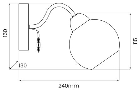 Nástěnné bodové svítidlo CONNOR 1xE27/15W/230V lesklý chrom/šedá
