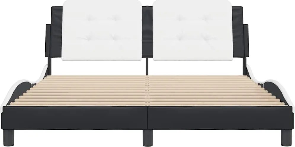 Rám postele bez matrace Zadar černý a bílý 160 x 200 cm umělá kůže 3208196