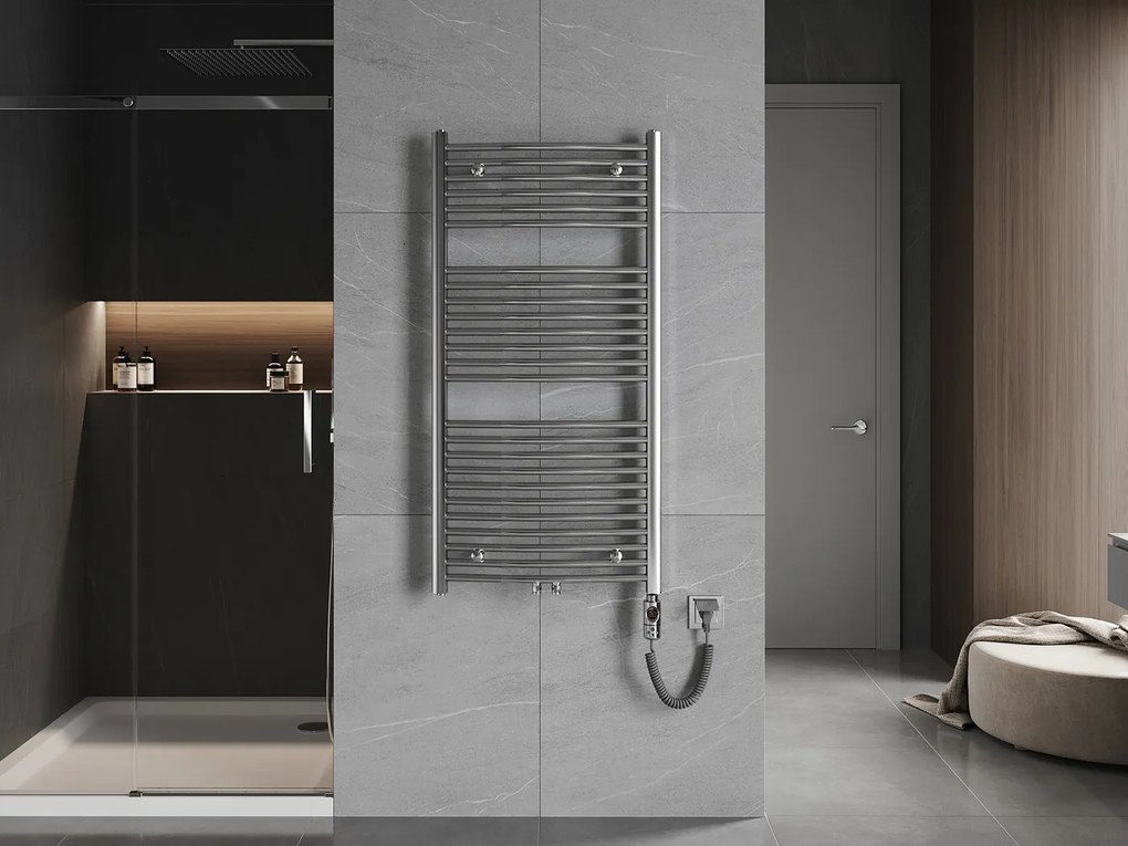 Mexen Ares, elektrické topné těleso 1200x600 mm + topná tyč 600 W, chromová, W102-1200-600-2600-01