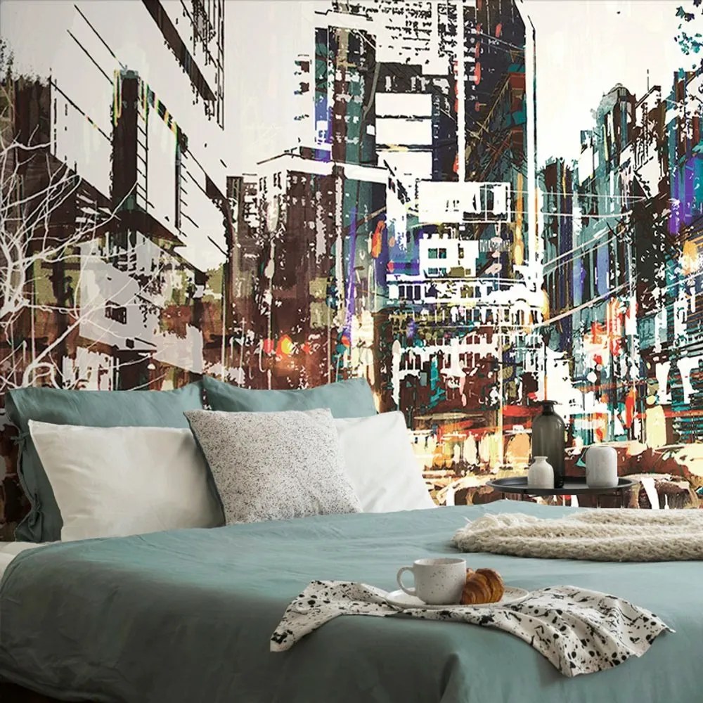 Samolepící tapeta abstraktní panorama města - 150x100 cm