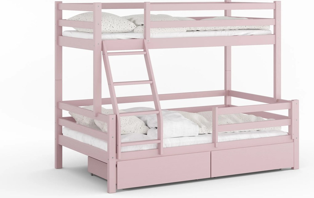 Rkids | Patrová postel Koro 90/140x160 Růžová