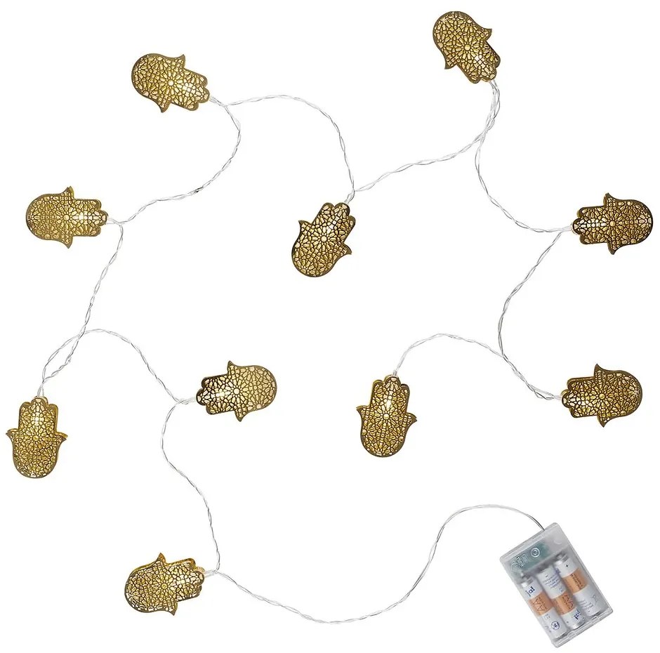 FATIMA LED Světelný řetěz kovový 10 světel