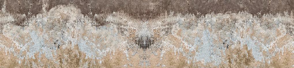 DIMEX | Fototapeta do kuchyně Betonová zeď s trhlinami KI-260-270 | 260 x 60 cm | hnědá, béžová, šedá