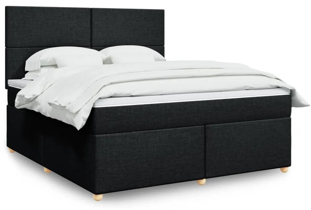 Box spring postel s matrací černá 180x200 cm textil 3291354
