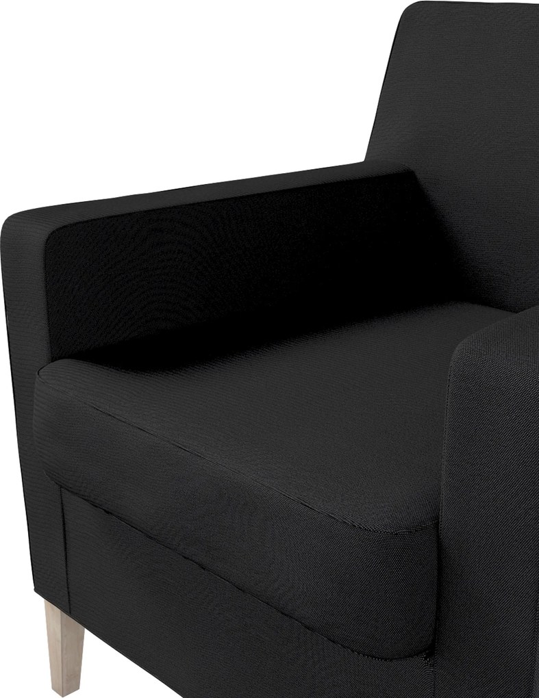Potah na křeslo IKEA Karlstad barva černá látka pletený vzor