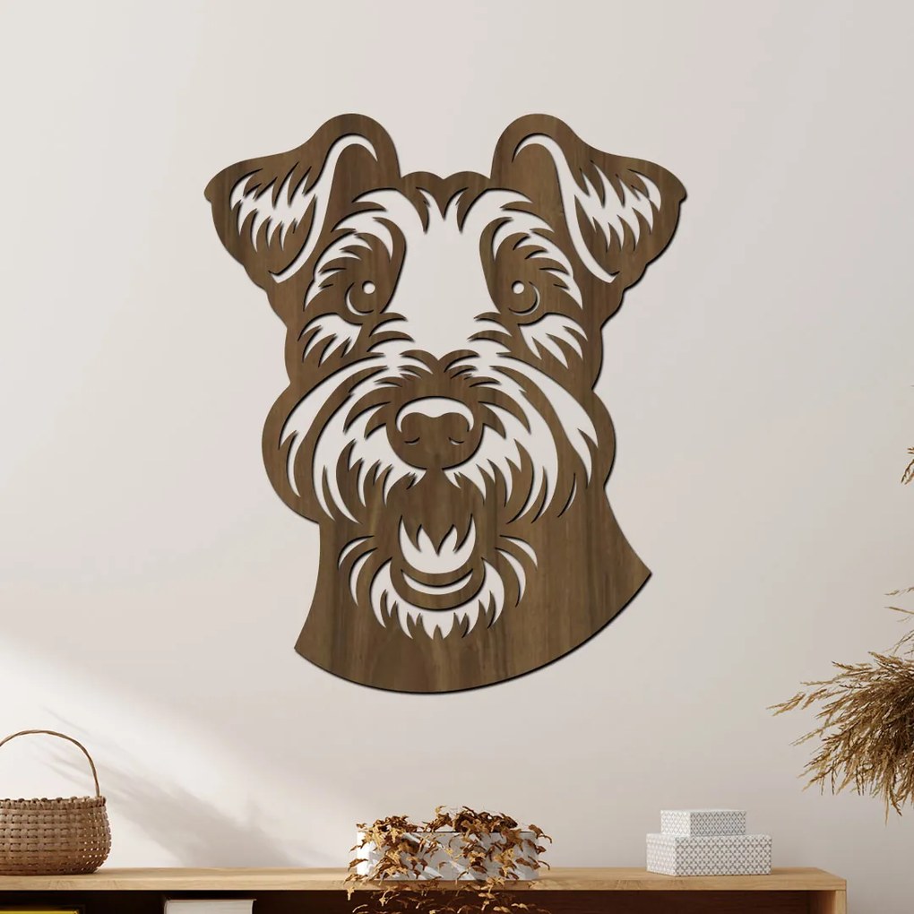 dřevo života Dřevěná dekorace psa Welsh Terrier Zvolte rozměr (cm): 50x60, Zvolte barvu dekoru: Černá