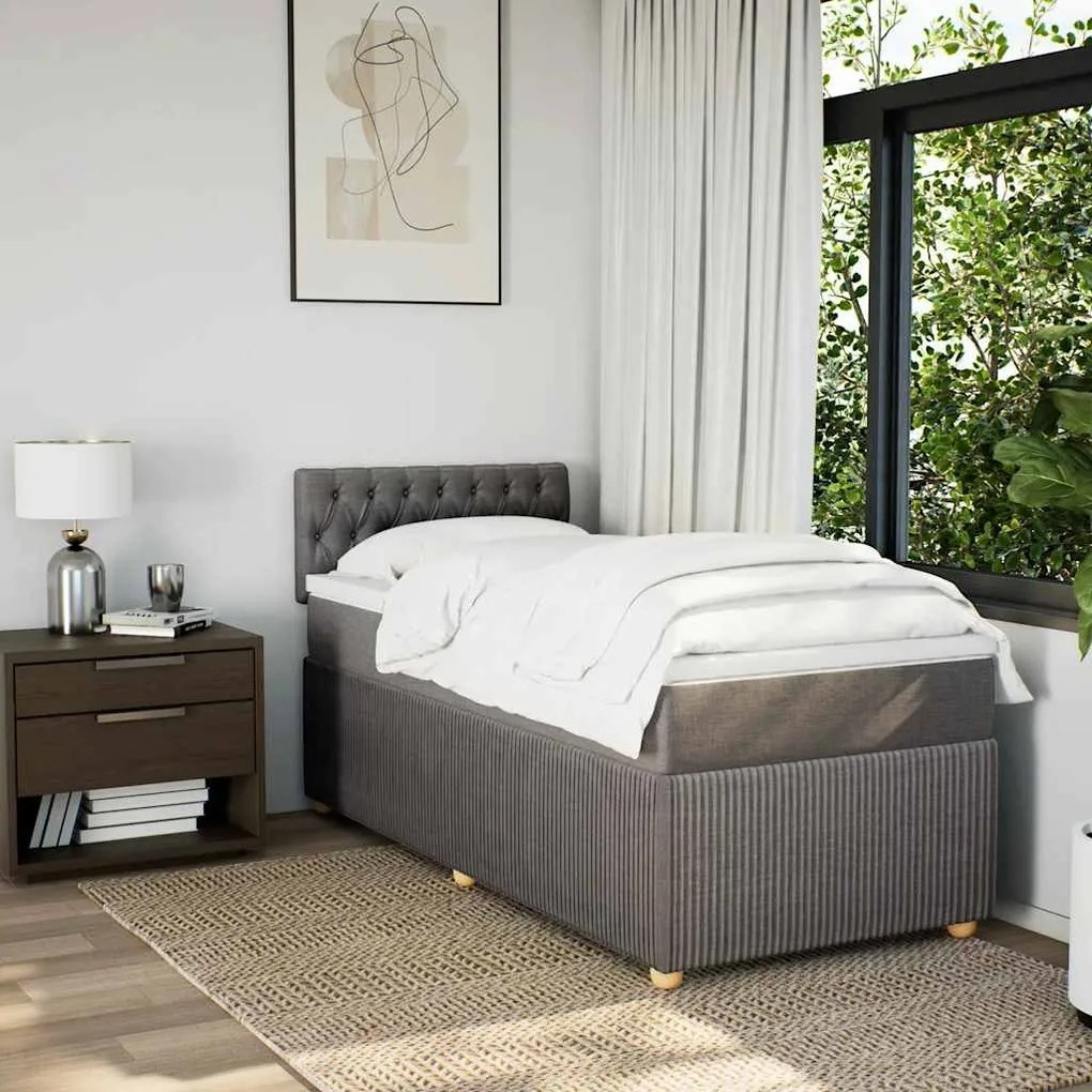 Box spring postel s matrací taupe 80x200 cm textil 3287294