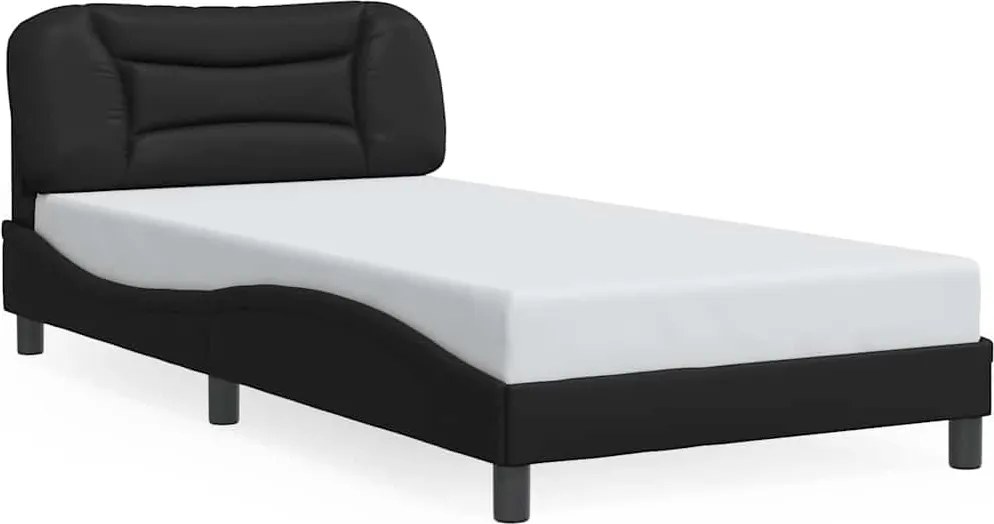 Rám postele bez matrace Hvar černý 100x200 cm umělá kůže 3207981