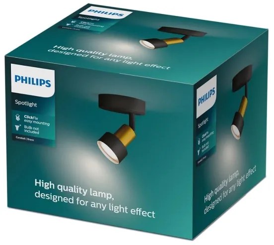 Philips - Bodové svítidlo CONDUIT 1xGU10/5W/230V černá/mosaz
