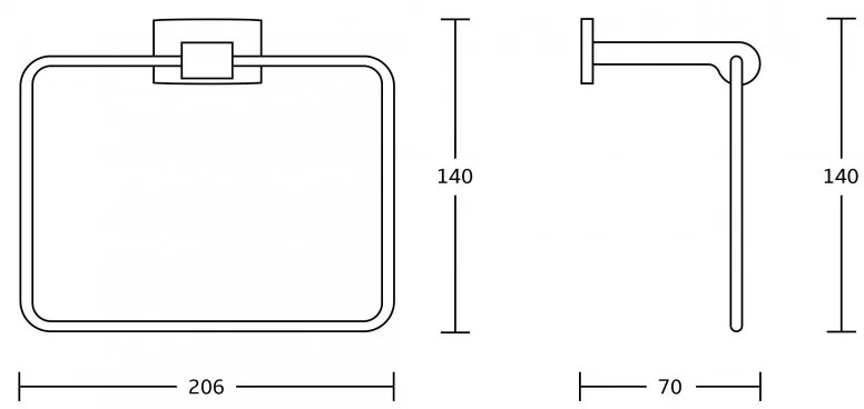 Mexen příslušenství, ZOJA držák na ručníky - Ring, černá, 7019132-70
