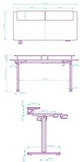 ULTRADESK HIGHLANDER XXL Bílý pracovní stůl s elektrickým nastavením Lama Plus
