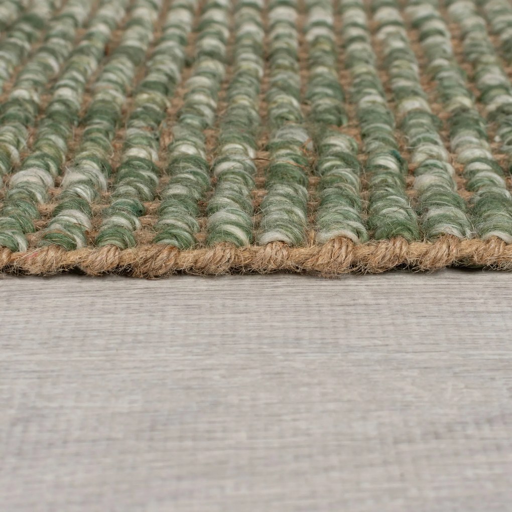 Kusový koberec Mottle Jute Ombre Green, 80x150, zelená, chodba / predsieň, Flair Rugs
