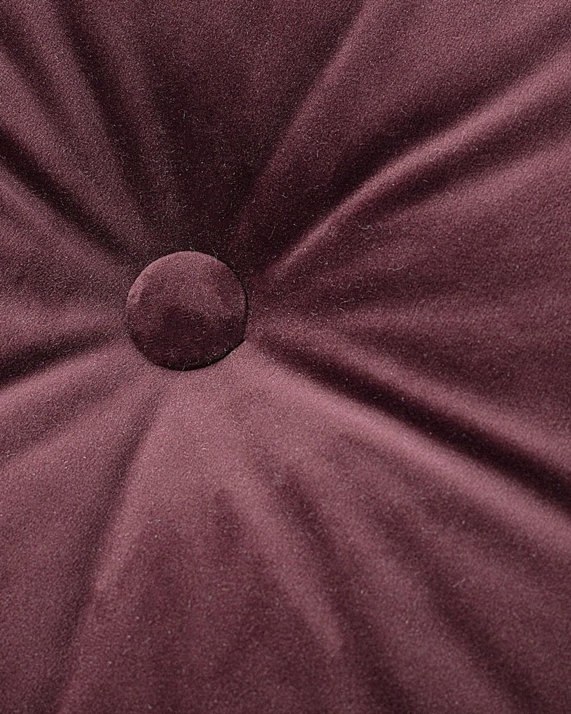 Sametový polštář s knoflíkem barva červená látka lesklé, sametová