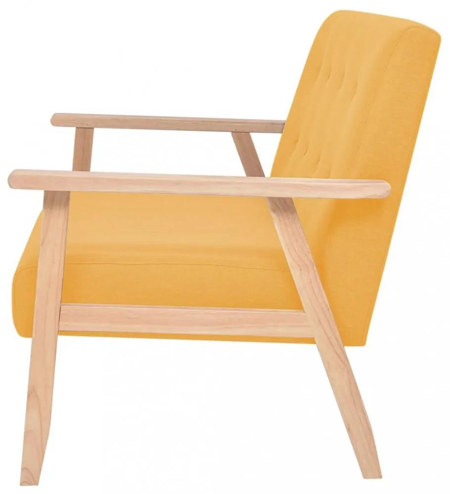 Dvoumístná sedačka textil / dřevo Dekorhome Modrá