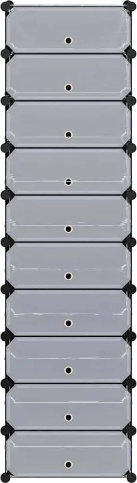 Organizér na boty s 10 přihrádkami, černý 244920