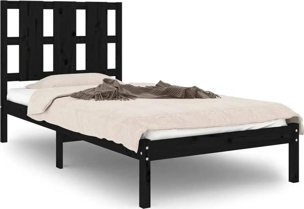vidaXL Rám postele masivní dřevo 75 x 190 cm Small Single [3105564] Barva: Černá