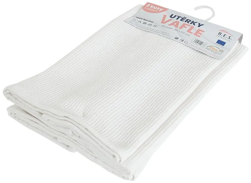 Bavlněné utěrky v sadě 3 ks 40x60 cm Wafle – B.E.S.