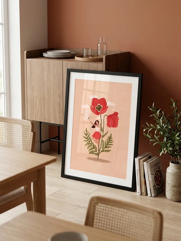 Petra Holíková | Maková panenka Rám: Černý, Velikost: 70 x 50 cm