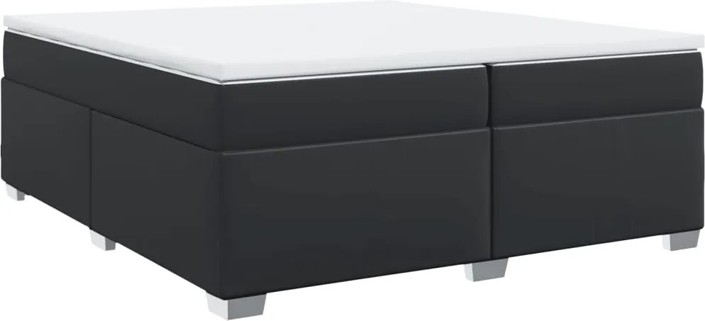 Box spring postel s matrací černá 200x200 cm umělá kůže 3285225