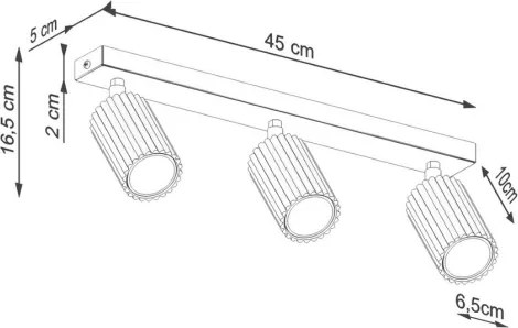 Stropní svítidlo SOLLUX KARBON 3L zlaté GU10 3x10W bez žárovek SL.1562