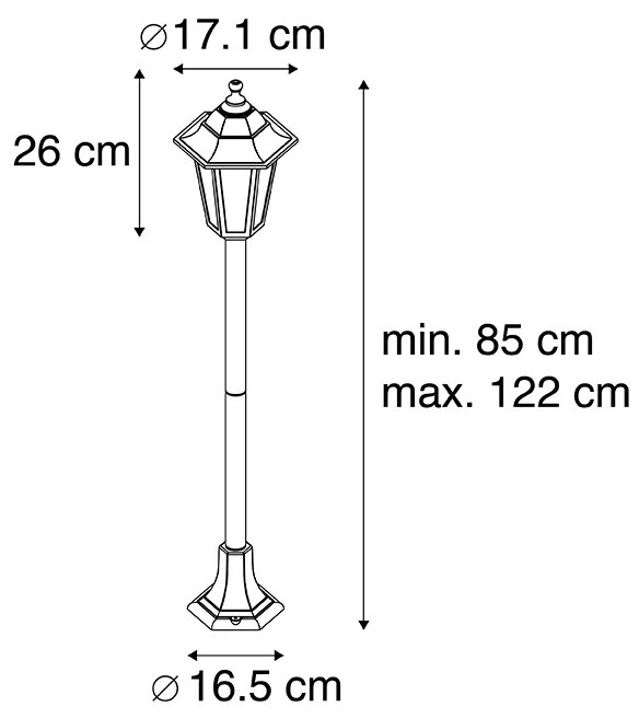 Chytrá lucerna černá 122 cm vč. Wifi ST64 - New Haven