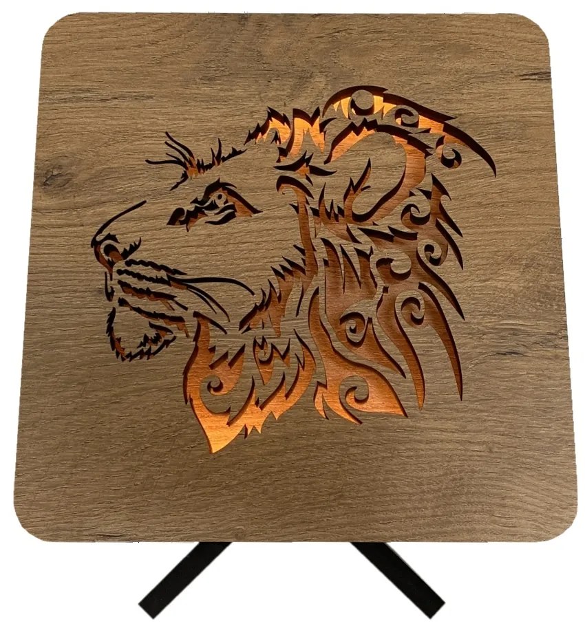 Li-Go "Hlava lva" lampa 19x19cm provedení povrchu: černá s patinou