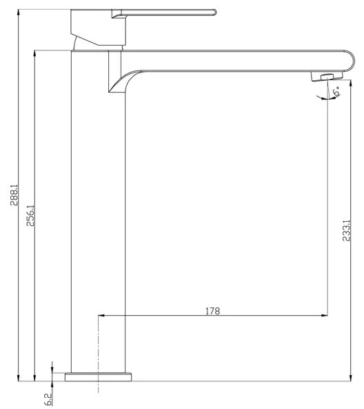Mereo Dita umyvadlová stojánková vysoká baterie bez výpusti mosaz chrom CBE10102D