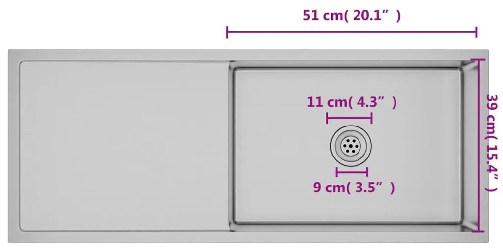 vidaXL Marketos Ručně vyrobený kuchyňský dřez nerezová ocel