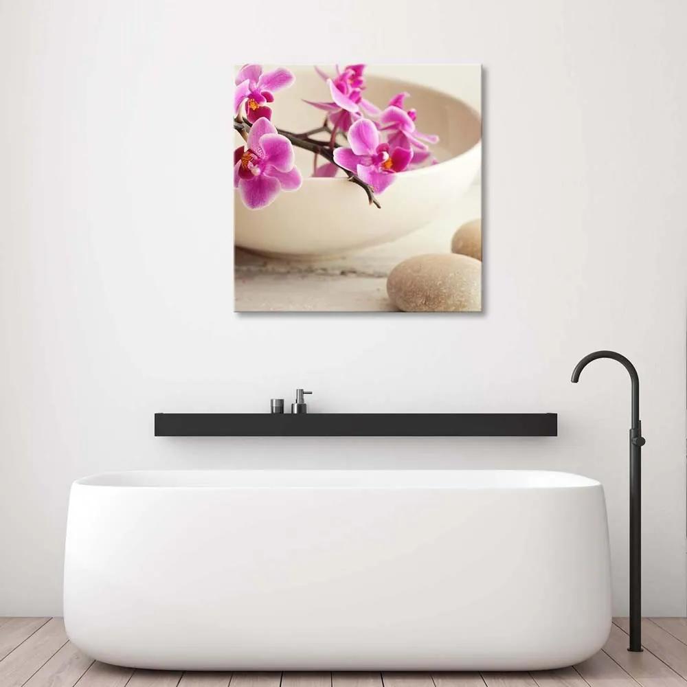 Gario Obraz na plátně Růžové orchideje v misce Rozměry: 30 x 30 cm