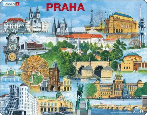 Larsen Deskové puzzle Praha 66 dílků, 36x28x0,4 cm