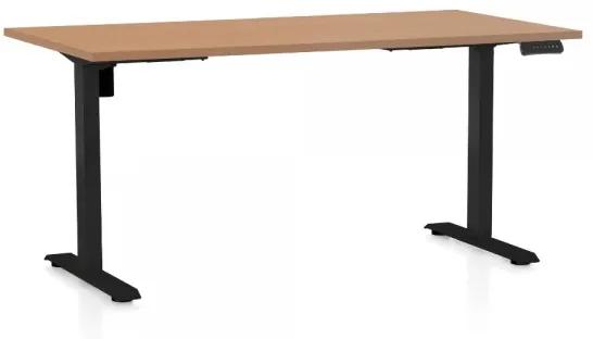 Výškově nastavitelný stůl OfficeTech B 160 x 80 cm, černá podnož