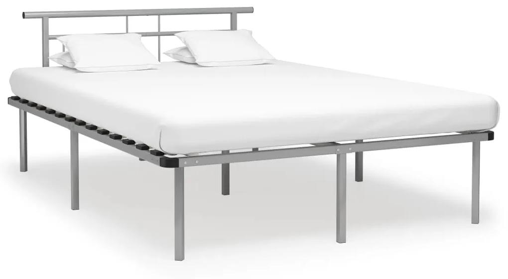 324834 vidaXL Rám postele šedý kov 160 x 200 cm