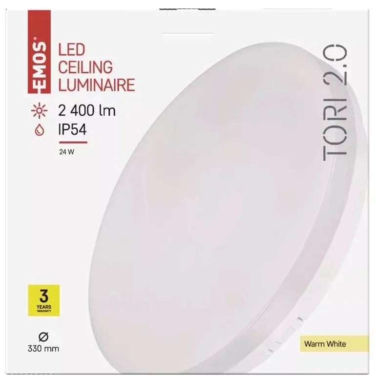 Emos lighting LED přisazené svítidlo TORI, ø 330 mm/d. 330 mm, 24W Teplota světla: 3000 K, Tvar: Čtveraté