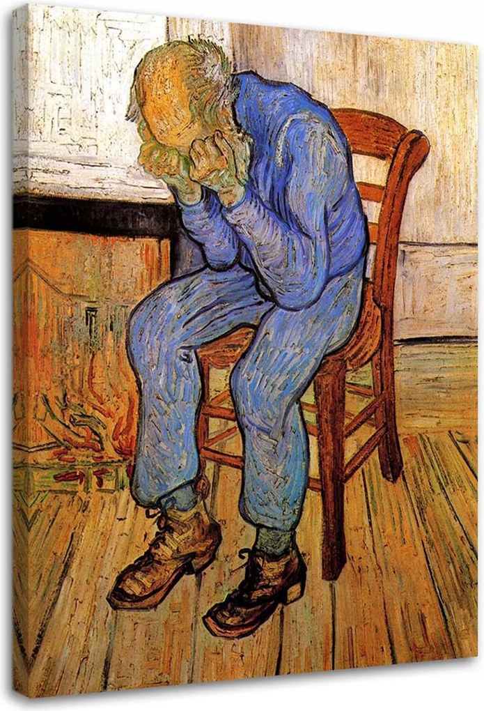 Obraz na plátně, Starý muž ve smutku V. van Gogh reprodukce 80x120