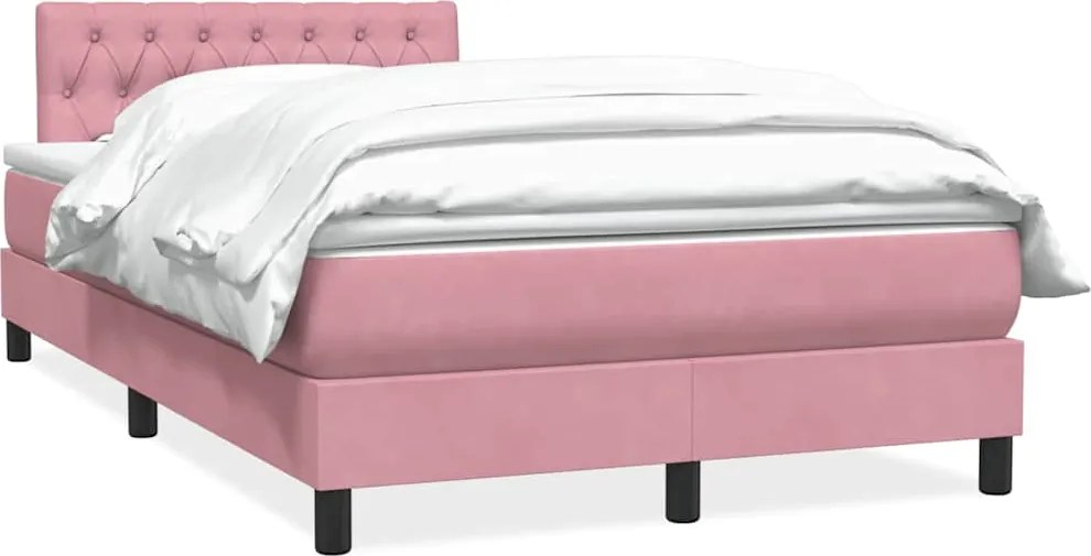 Box spring postel s matrací růžová 120x220 cm samet 3316544