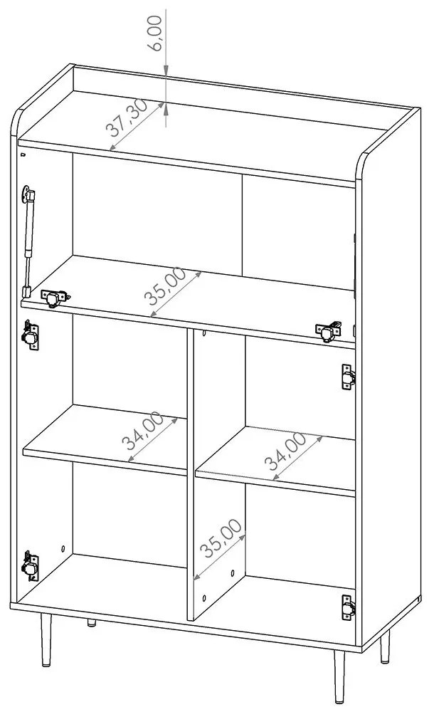 VASINA | komoda KB90 | VS-03 | 90 cm | dub brandy castello
