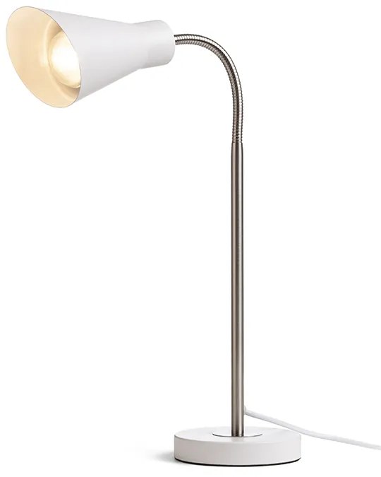 RENDL R13905 ANIKA stolní lampa, pracovní matná bílá matný nikl