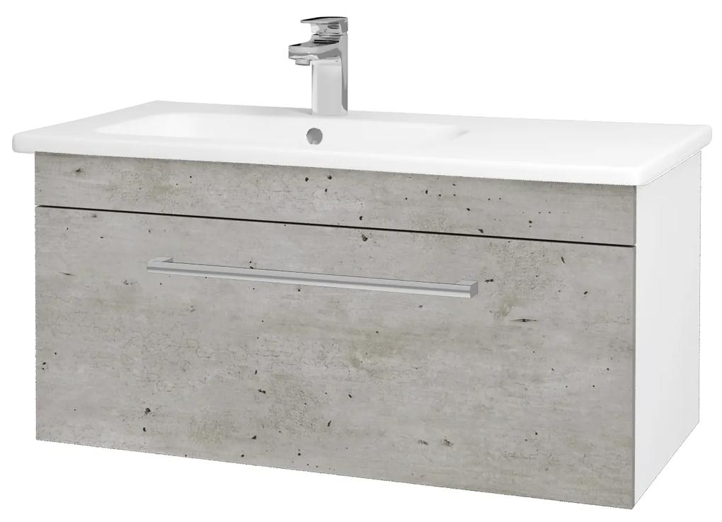 Dřevojas Koupelnová skříň ASTON SZZ 90 Varianta: N01 Bílá lesk / Úchytka T02 / D06 Ořech
