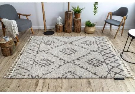 koberec BERBER FEZ GO535, krémovo hnědý střapce, Shaggy velikost 80x250 cm | krásné koberce cz