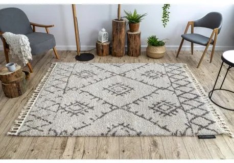 koberec BERBER FEZ GO535, krémovo hnědý střapce, Shaggy velikost 80x300 cm | krásné koberce cz