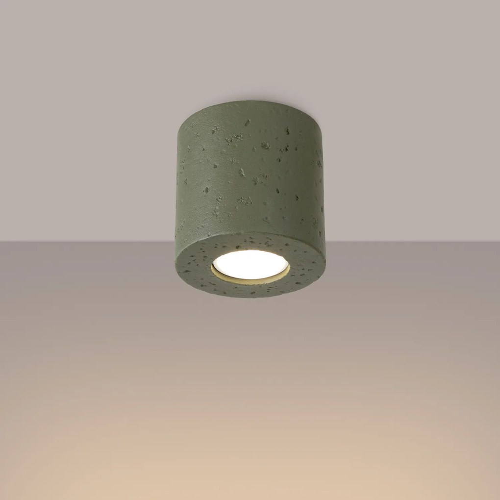 Sollux Lighting Stropní lampa ORBIS betonová olivově zelená