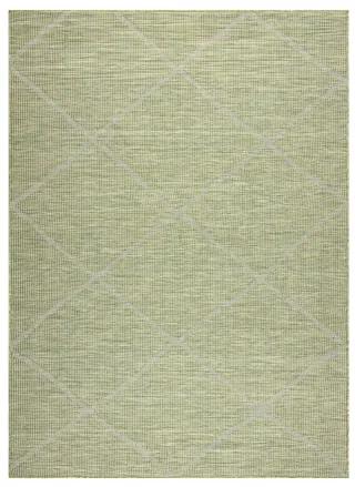 koberec SISAL PATIO 3075 diamanty ploché tkaní zelená / béžový velikost 175x270 cm | krásné koberce cz