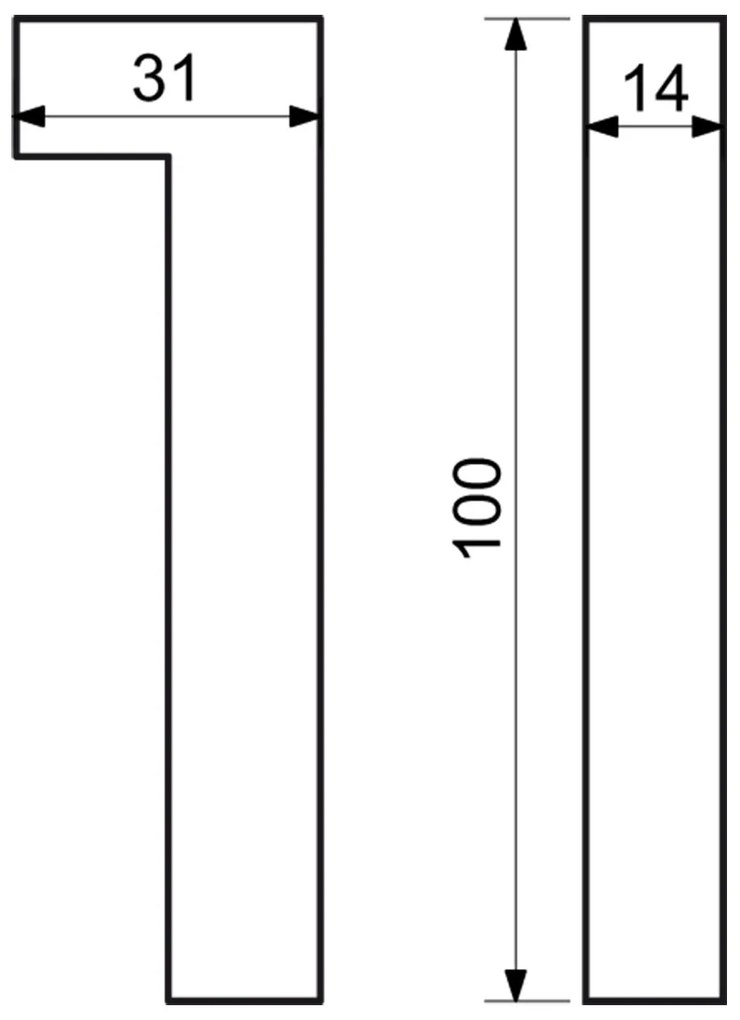 Richter Czech Hliníkové „3D“ číslo Richter s broušeným povrchem (0 - 9) Varianta: 6