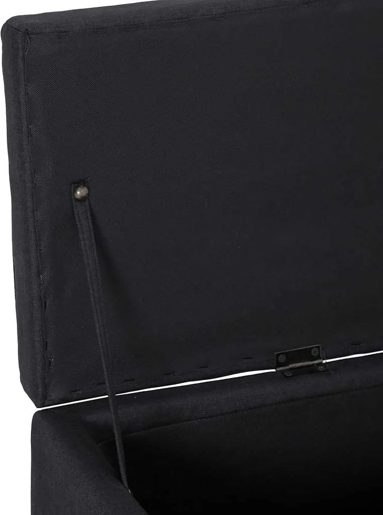 Lavice s úložným prostorem 116 cm černá polyester 281323
