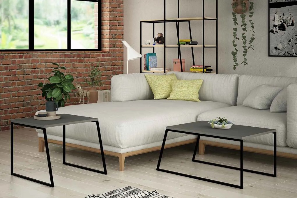 Sada konferenčních stolků Zabella 88 cm antracitová