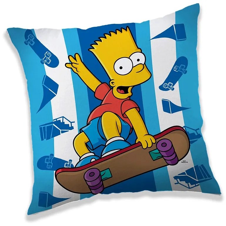 JERRY FABRICS Polštářek Bart Simpson skater Polyester 40x40 cm