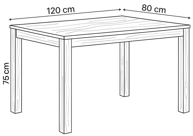 Autronic Jídelní stůl DS-H DUB Rozměr stolu: 140 x 80 cm