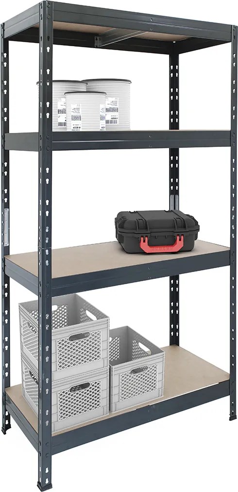 Regál na vysoké zatížení s dřevotřískou 360 kg/polici RIVET PRO