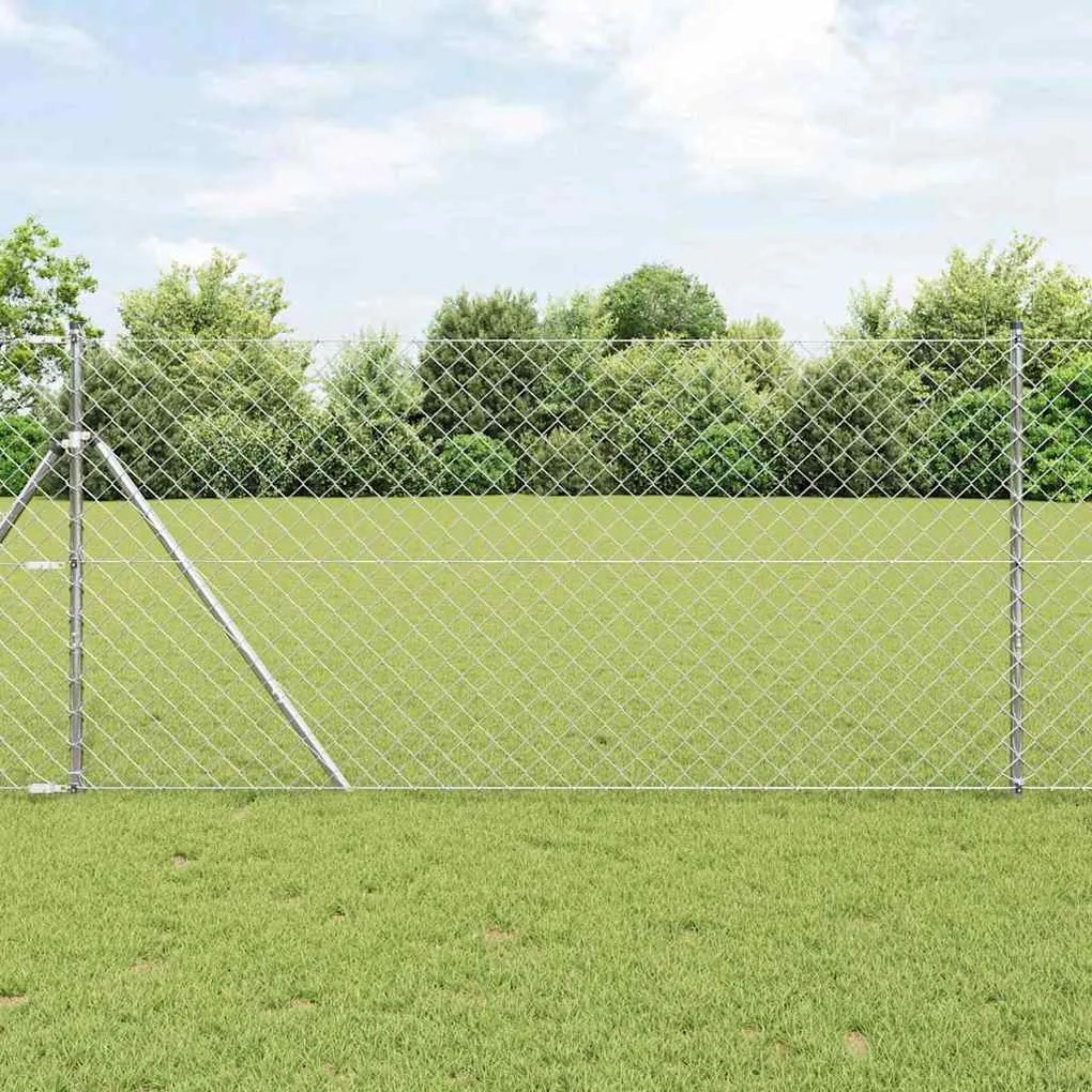 Oplocení na řetězcích se upevňuje na zem 10 x 1,4 m Stříbrná 3351135